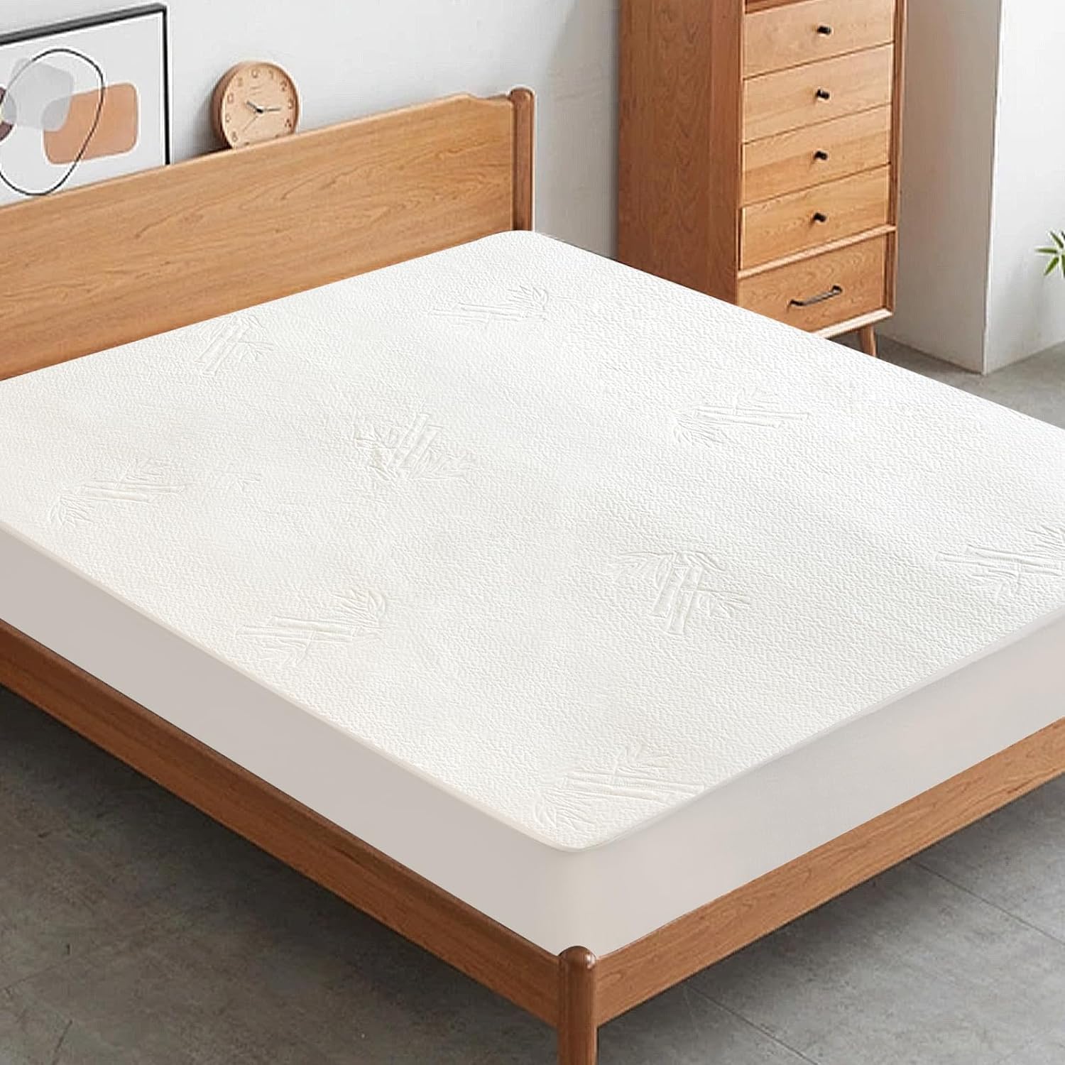 Twin Extra Long (XL) Mattress Protector Waterproof Cooling 3D Air Fitted up - 14" Deluxe Noiseless & Breathable Mattress Topper Pad Cover Twin XL Bed Sheets, Viscose Made from Bamboo