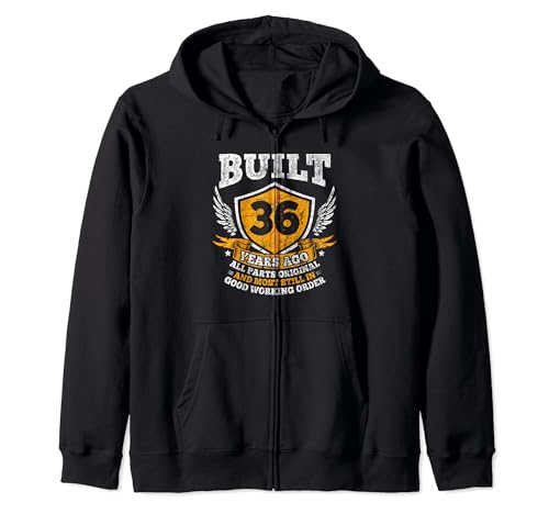 Vintage 36th Birthday Decorations Men Women 36 Years Old Zip Hoodie