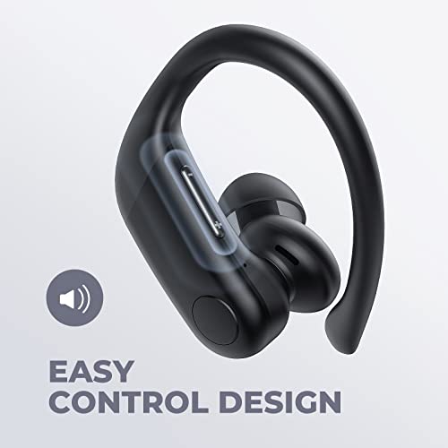 fojepp Wireless Earbuds, 88H Playtime Bluetooth Earbuds Built in Noise Cancellation Mic Charging Case and Digital Display, Earhooks Over Ear Sports Running Workout iOS Android TV Phone Laptop