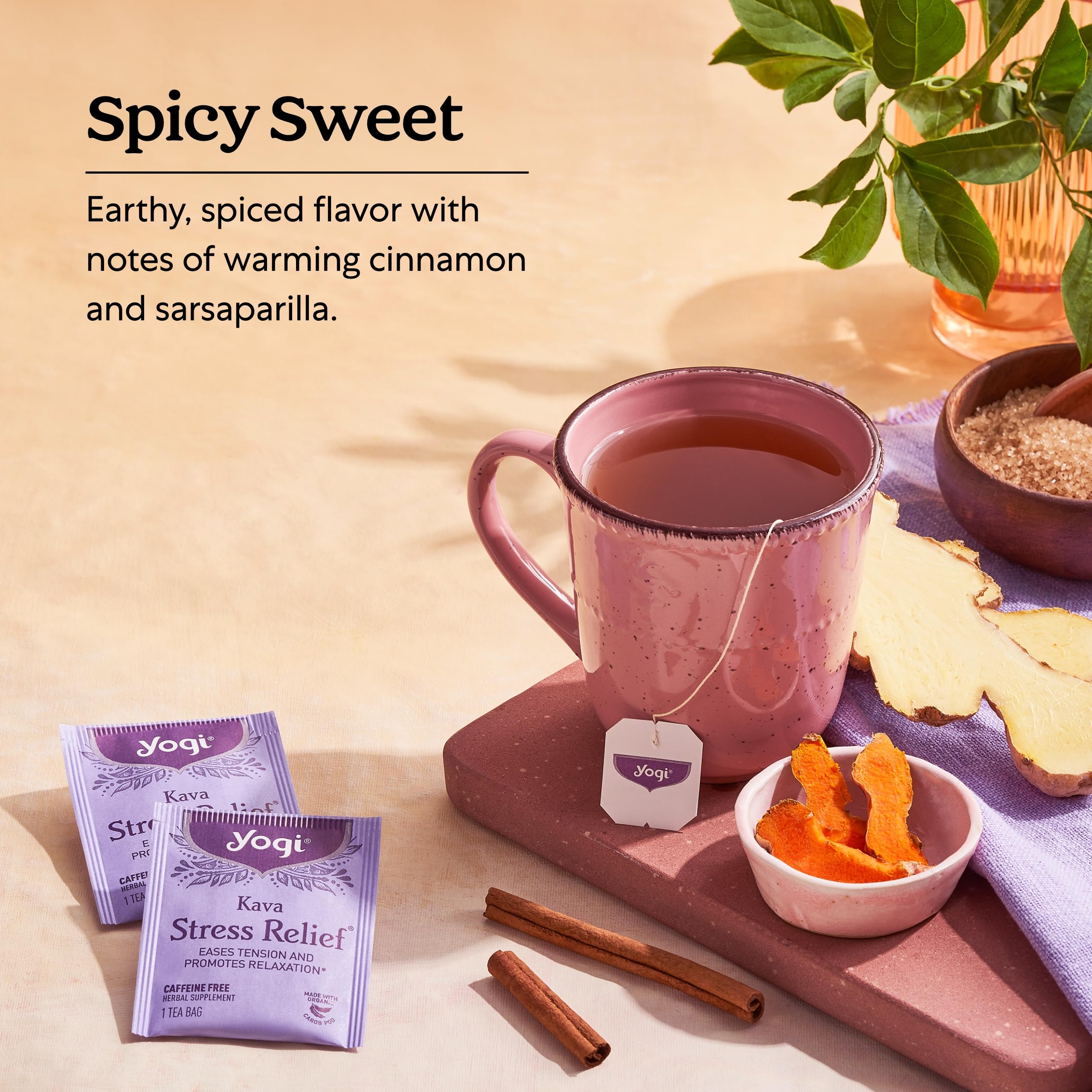 Yogi Tea - Kava Stress Relief (6 Pack) - Eases Tension and Promotes Relaxation - Caffeine Free - 96 Herbal Tea Bags