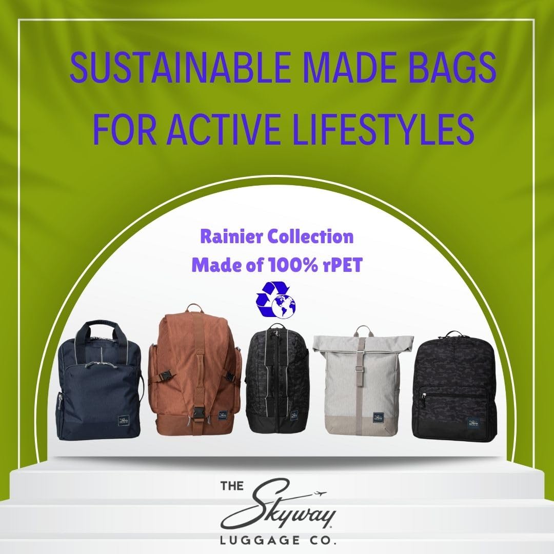 Skyway Rainier Softside Lightweight Backpacks (Moab Red, Rolltop Commuter Backpack 20L)