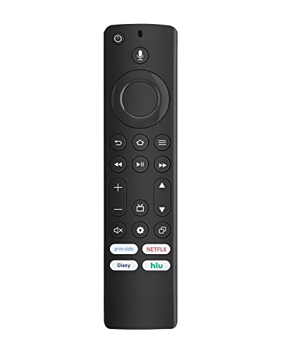 NS-RCFNA-21 Voice Replacement Remote Control for Insignia and Toshiba Fire Smart TVs with 4 Shortcut Buttons (PrimeVideo Netflix Disney+ Hulu)