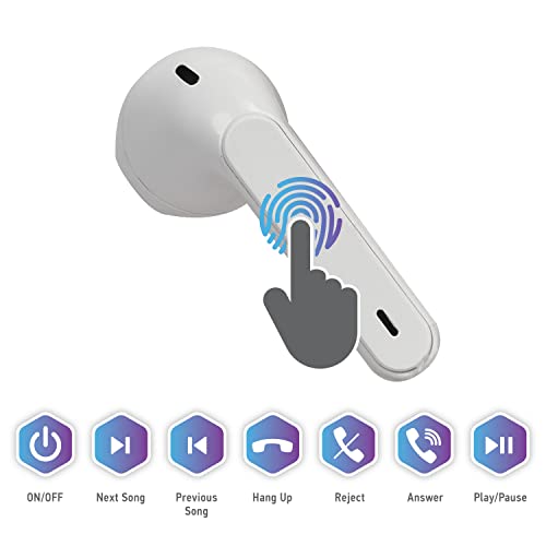 Acoustic Research – Model- ARTWS30, Duo Wireless Speaker and Earbuds – All-in-One Bluetooth Speaker, Earbuds and Charging Case, Hands-Free Calling, Built-in Travel Clip, Portable, Rechargeable – White