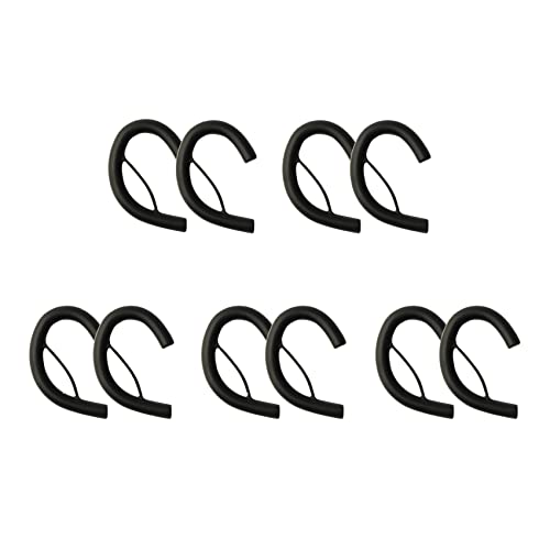 Keephifi Earphone Round Reinforced Headphones Sports Ear Hook Used for Headphones and Headsets with Straight Cable, Earhook Cable, or Mask (Bla*5)