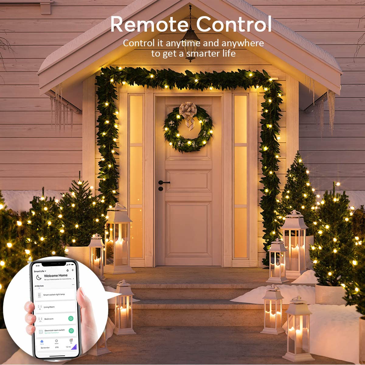 POWSAV 6 Ft WiFi Surge Protector - 8 Outlet Extension Cord with 4 Smart & 4 Always On Outlets, 4 USB Ports, Alexa & Google Home Compatible, Black