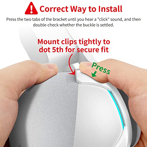 PlusAcc Wall Mount for Echo Dot 5th Generation - Outlet Alexa Echo Dot 5 Wall Holder Stand Hanger, No Drilling Required, Space-Saving Echo Dot 5th Gen Accessories Built-in Cable Management (White)