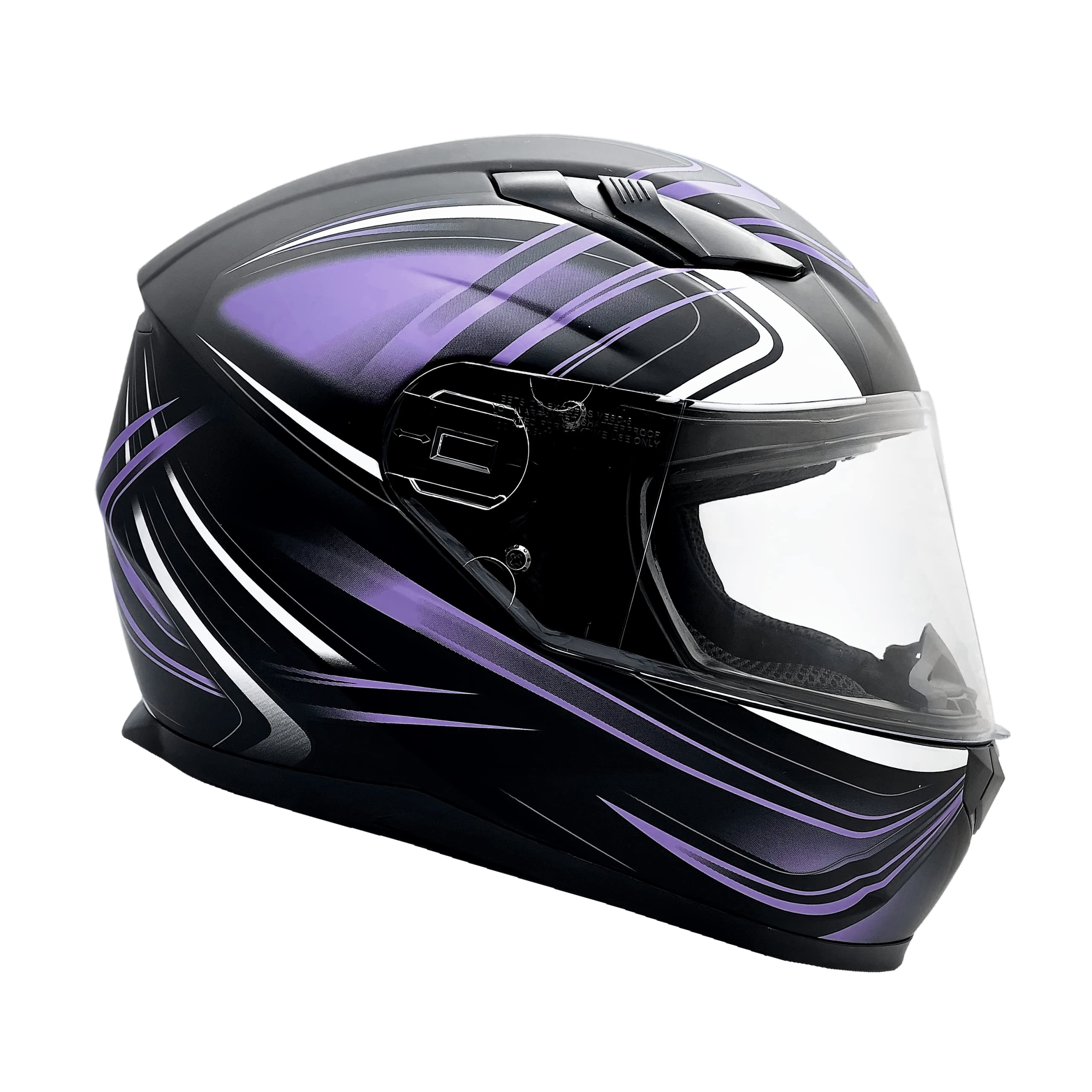 Typhoon Adult Full Face Motorcycle Helmet w/Drop Down Sun Shield DOT Certified - Same Day Shipping (Matte Purple, X Small)