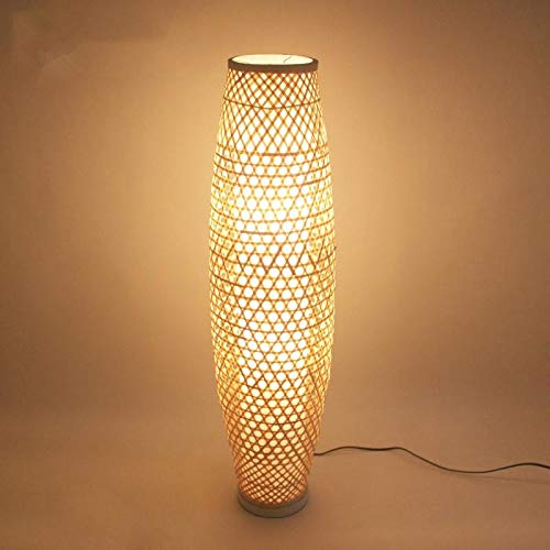 Floor lamp Bamboo Wicker Rattan Shade Vase Floor Lamp Fixture Rustic Asian Japanese Nordic Art Light Corridor Luminaria Fitting