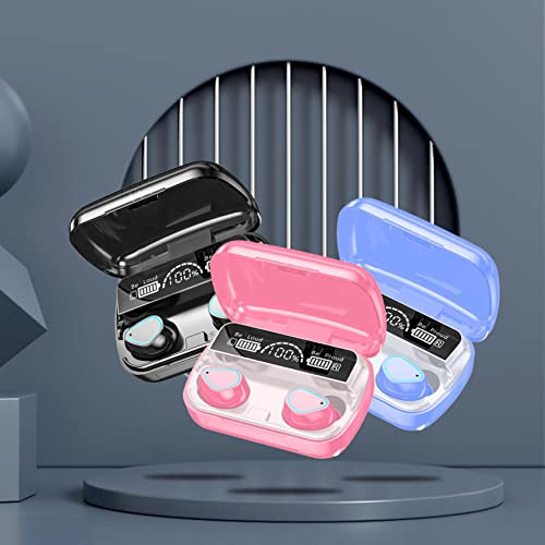 Sport Bluetooth 5.2 Earbuds,Wireless Earphones in-Ear with Microphone, Stereophones HiFi Stereo Sound Intelligent Noise Reduction, Headset with Wireless Dual Core Fast Charging Case (Pink)