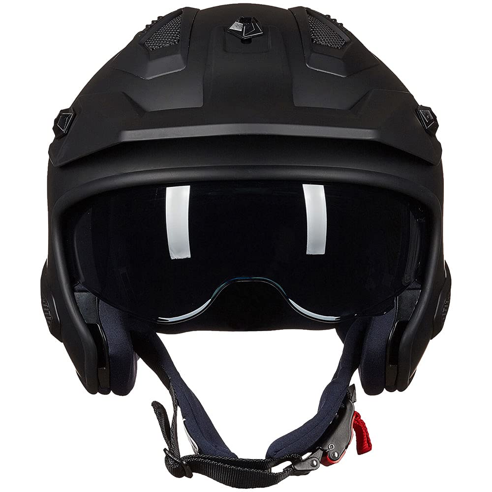 ILM Open Face Motorcycle 3/4 Half Helmet for Dirt Bike Moped ATV UTV Motocross Cruiser Scooter DOT Model 726X (Matte Black,M)