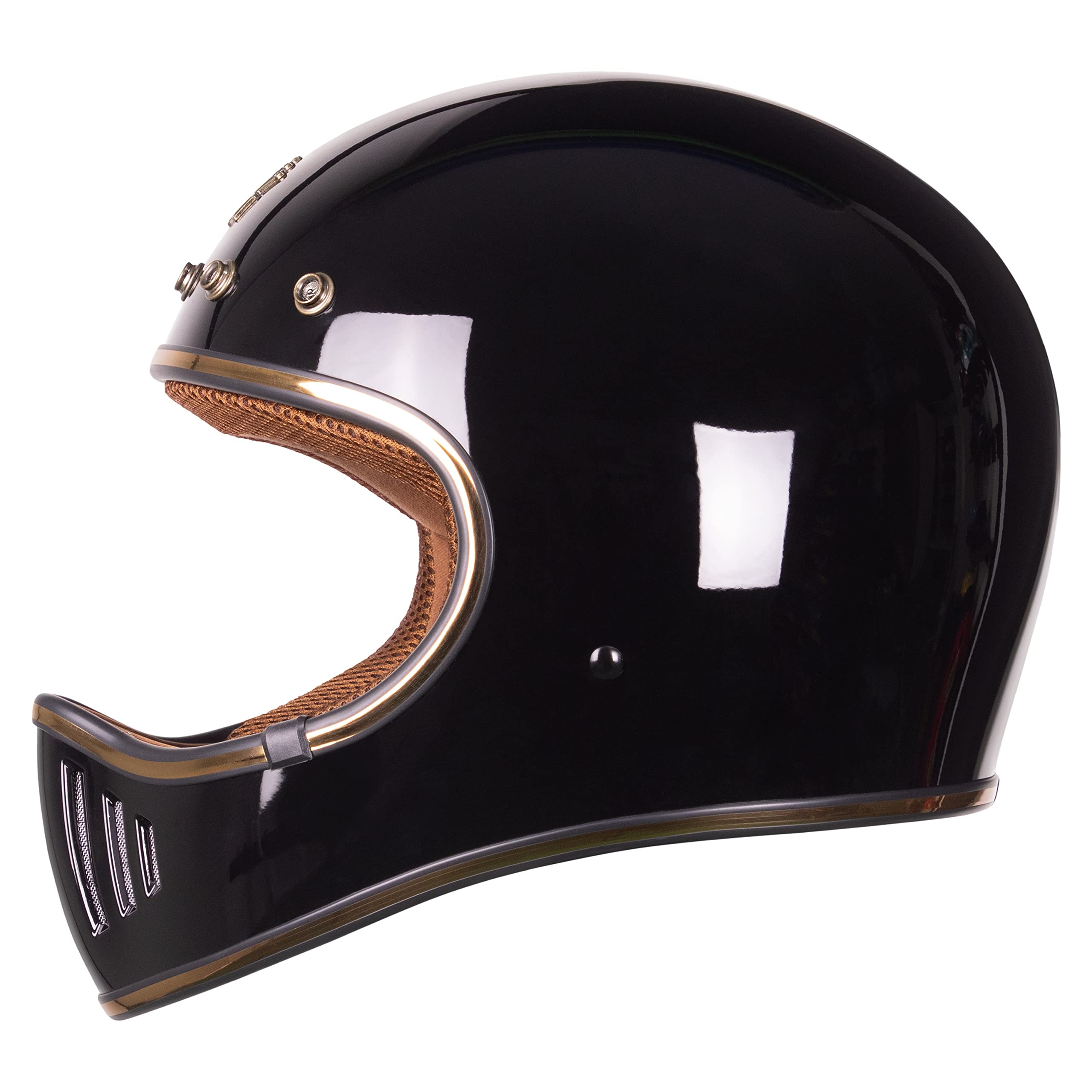 ROYAL M141 Full face Motorcycle Helmet - DOT Approved - Unisex, Classic, Elegant Design (Gloss Black, M)