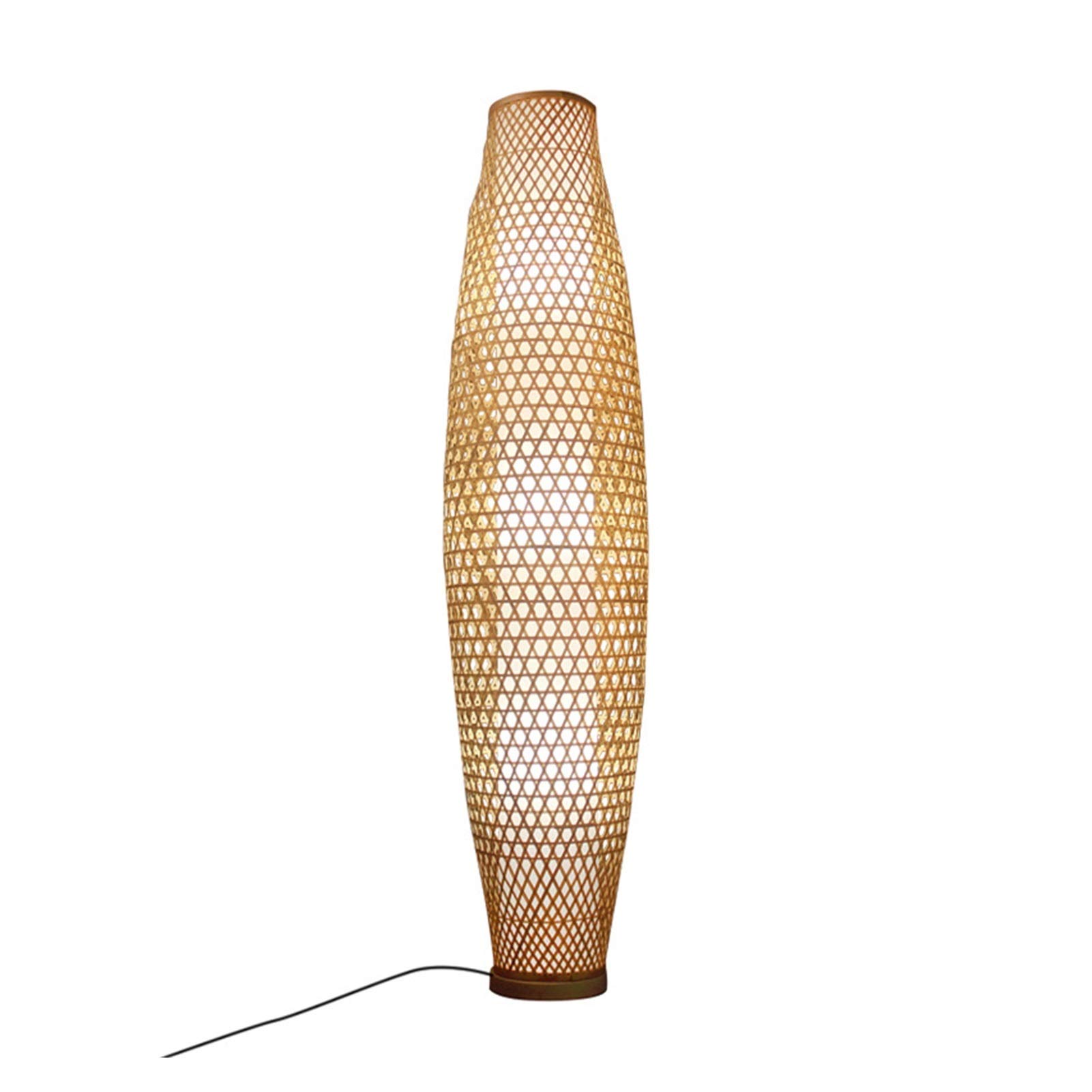 Floor lamp Bamboo Wicker Rattan Shade Vase Floor Lamp Fixture Rustic Asian Japanese Nordic Art Light Corridor Luminaria Fitting