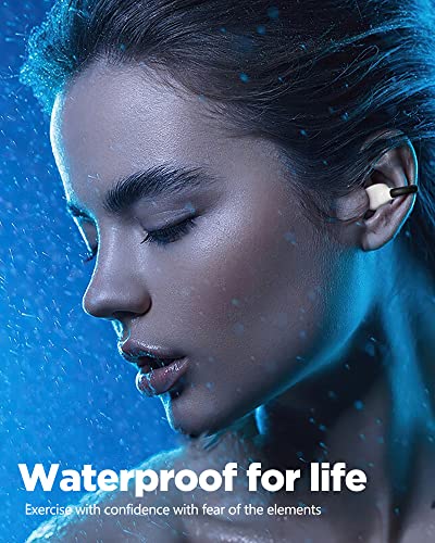 PRIVCUST Open Ear Headphones Bone Conduction Headphones Noise Cancelling Headphones Ear-Hook Headphones Bluetooth Workout Headphones Open Ear Earbuds for Sports