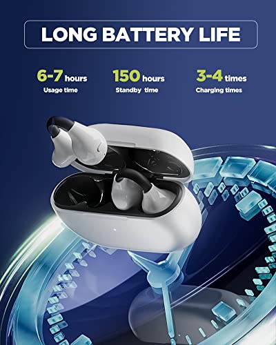 PRIVCUST Open Ear Headphones Bone Conduction Headphones Noise Cancelling Headphones Ear-Hook Headphones Bluetooth Workout Headphones Open Ear Earbuds for Sports