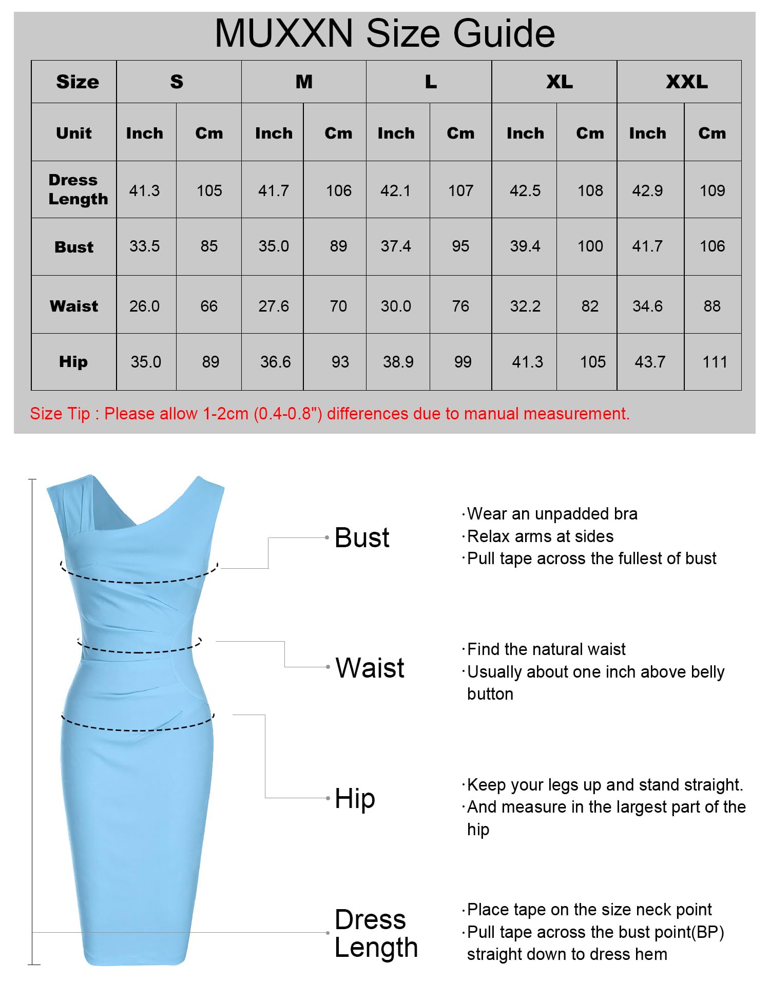MUXXN Women's Sleeveless V Neck Knee Length Bridesmaid Wedding Guest Pencil Dress Black M