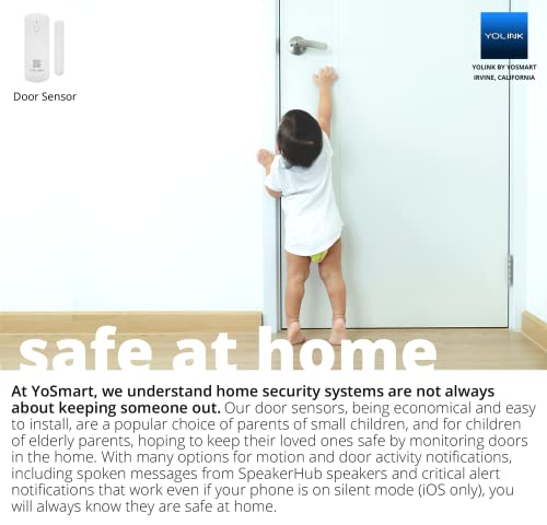 YoLink Smart Home Starter Kit 1/4 Mile World's Longest Range Smart Home Security System Include Smart Hub, Wireless Door Sensor, Water Leak Sensor, and Alexa Google Assistance IFTTT Enabled Smart Plug
