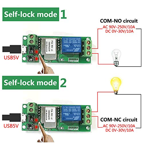 Onyehn SONOFF USB 5V DIY 1 Channel Jog Inching Self-Locking WiFi Wireless Smart Home Switch APP Remote Control Module for iOS/Android