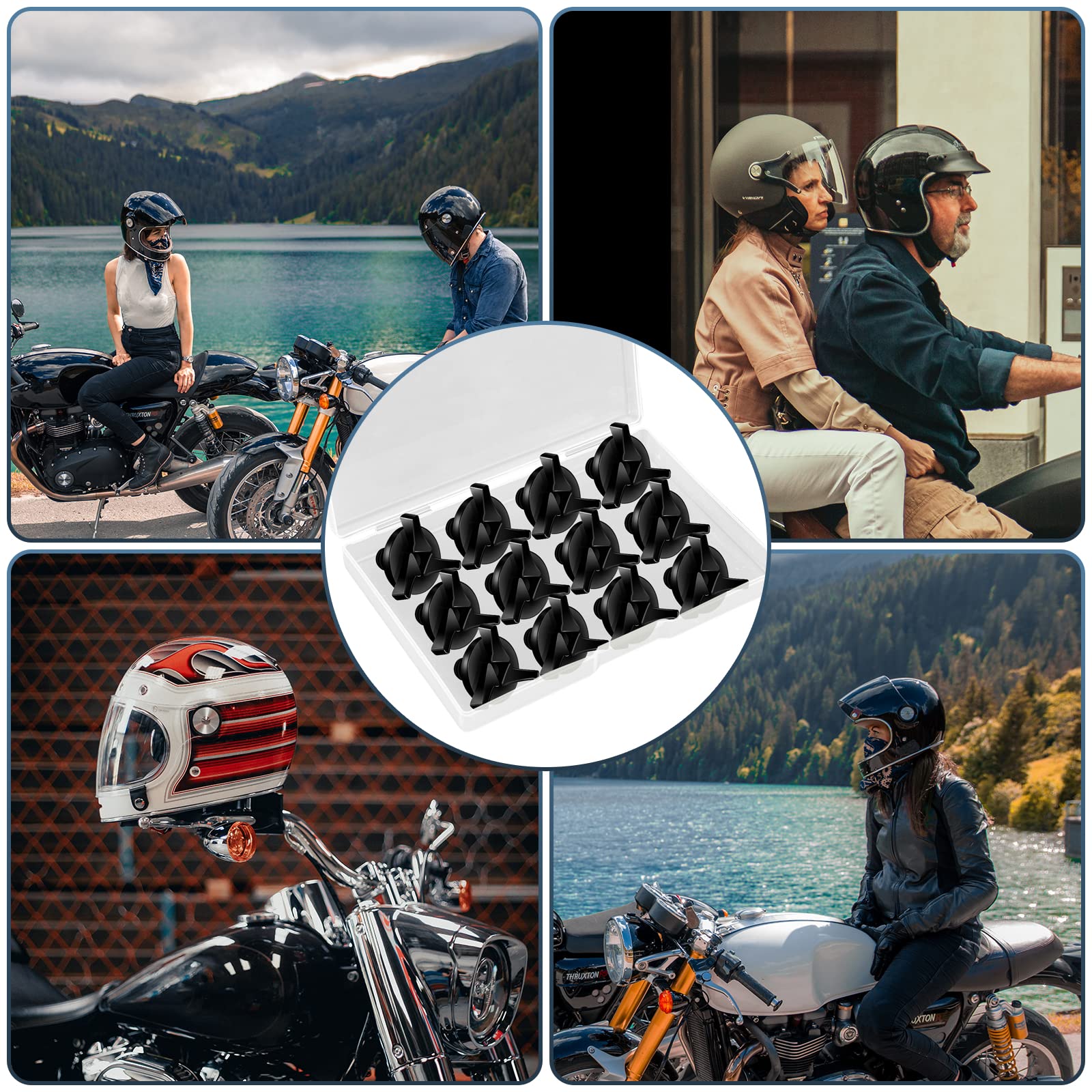 12pcs Helmet Screws, Motorcycle Helmet Screws Motorcycle Helmet Visor Screws Motorcycle Helmet Accessories (Black)
