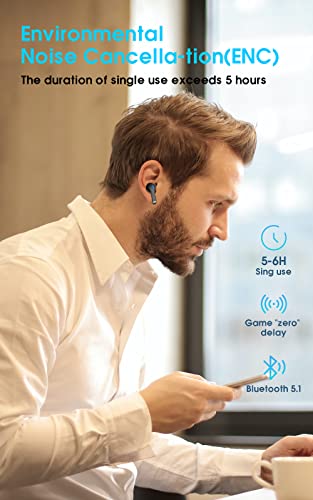 M48-Wireless Bluetooth Headset,Wireless Earbuds,Noise Cancelling Earbud,HD Sound Quality,deep bass,Sports Game headse,IPX6 Waterproof Stereo, Support to Summon The Voice Assistant, Black