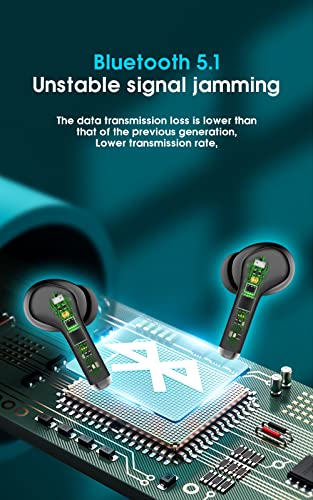 M48-Wireless Bluetooth Headset,Wireless Earbuds,Noise Cancelling Earbud,HD Sound Quality,deep bass,Sports Game headse,IPX6 Waterproof Stereo, Support to Summon The Voice Assistant, Black