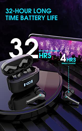 M48-Wireless Bluetooth Headset,Wireless Earbuds,Noise Cancelling Earbud,HD Sound Quality,deep bass,Sports Game headse,IPX6 Waterproof Stereo, Support to Summon The Voice Assistant, Black