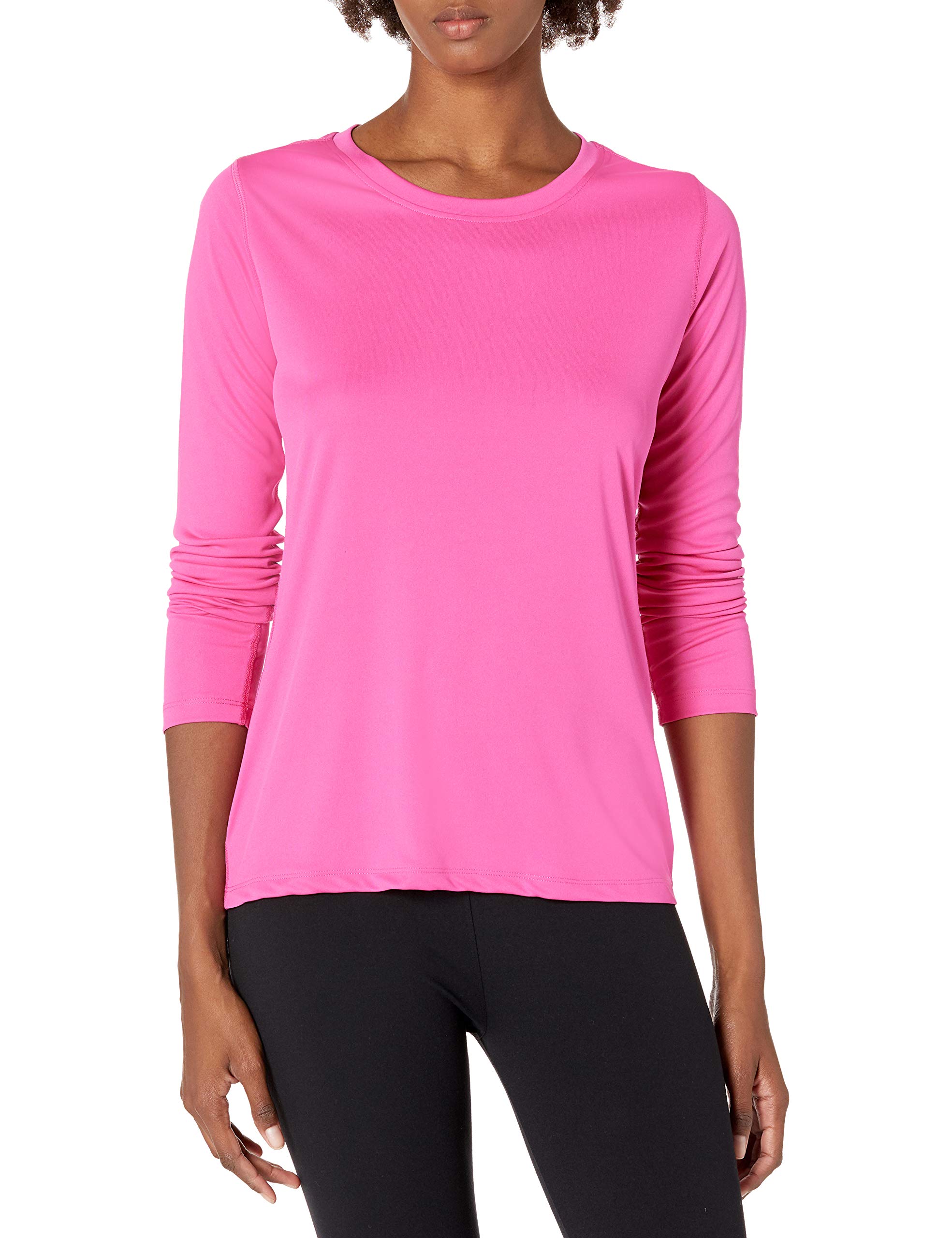 Hanes womens Sport Cool Dri Performance Long Sleeve T-shirt T Shirt, Wow Pink, Large US