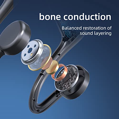 areclern Bone Conduction Earphone Headset IPX5 Wateproof Sport Earbuds Wireless Headphone Non-Slip for Driving Gaming Green