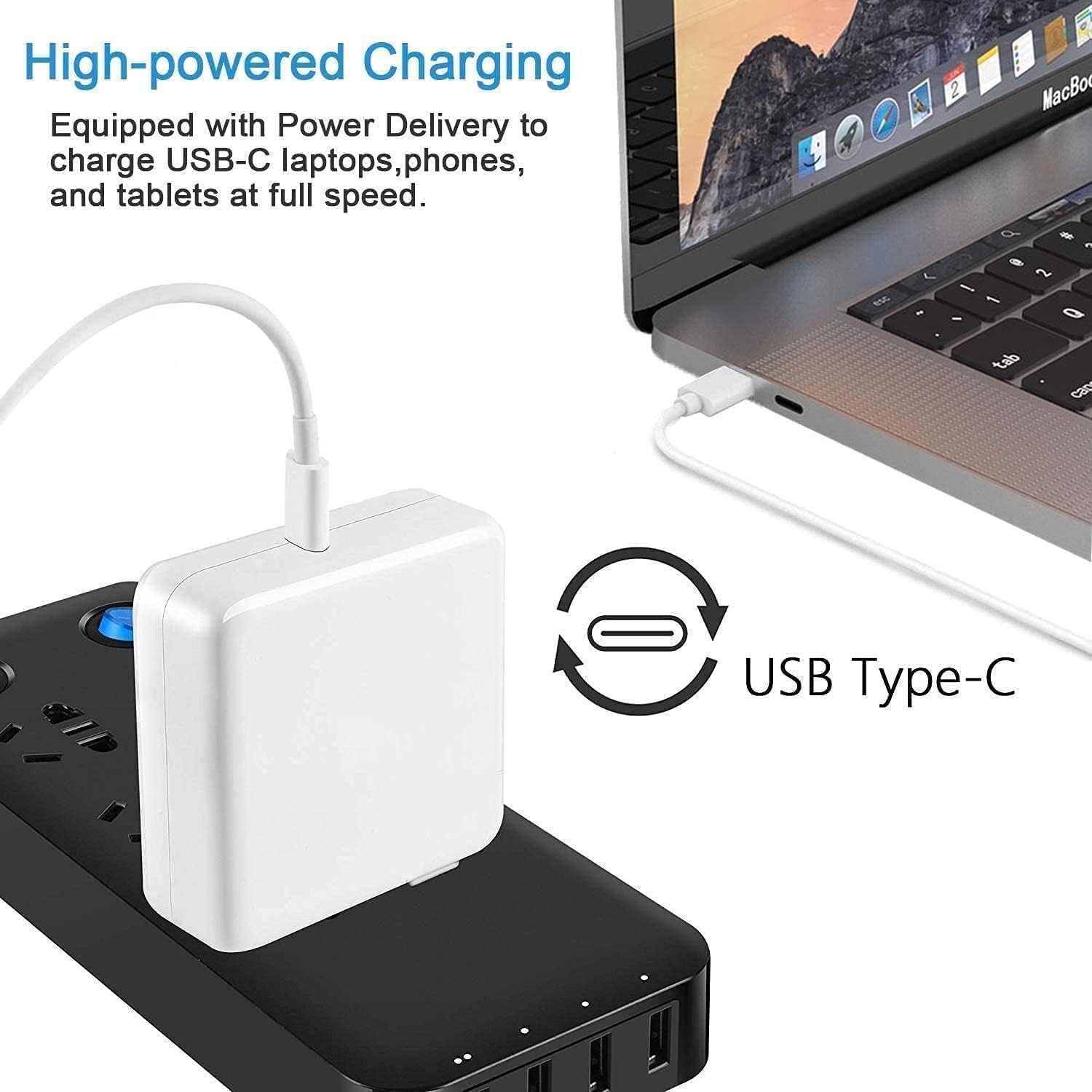 MacBook USB C Charger for MacBook Air/MacBook Pro/Mac Charger USB C Laptop Chargers, 96W Mac Book Pro Charger Block, USBC Computer Power Adapter, Included Type C Cable