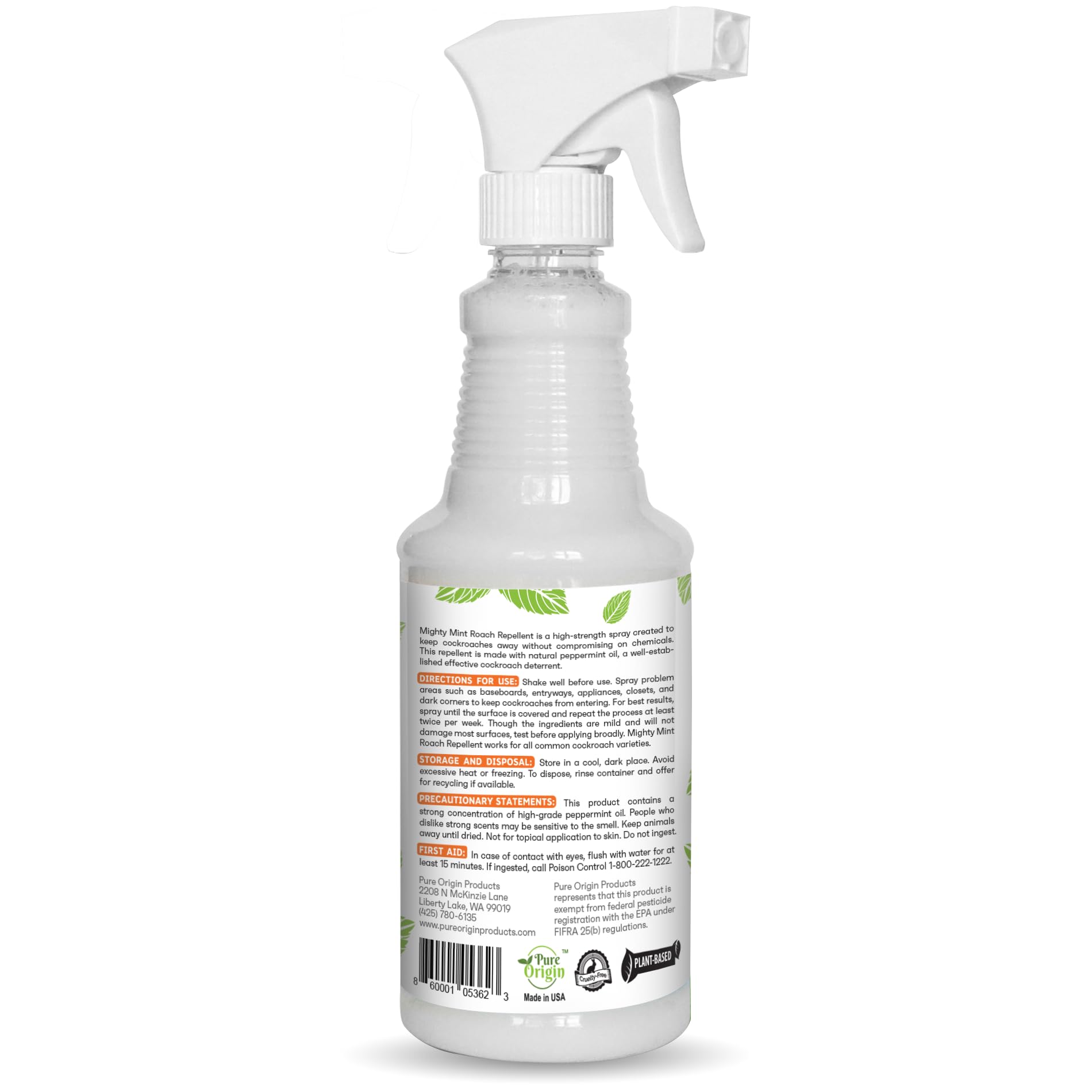 Mighty Mint 16oz Cockroach Repellent Natural Peppermint Oil Spray