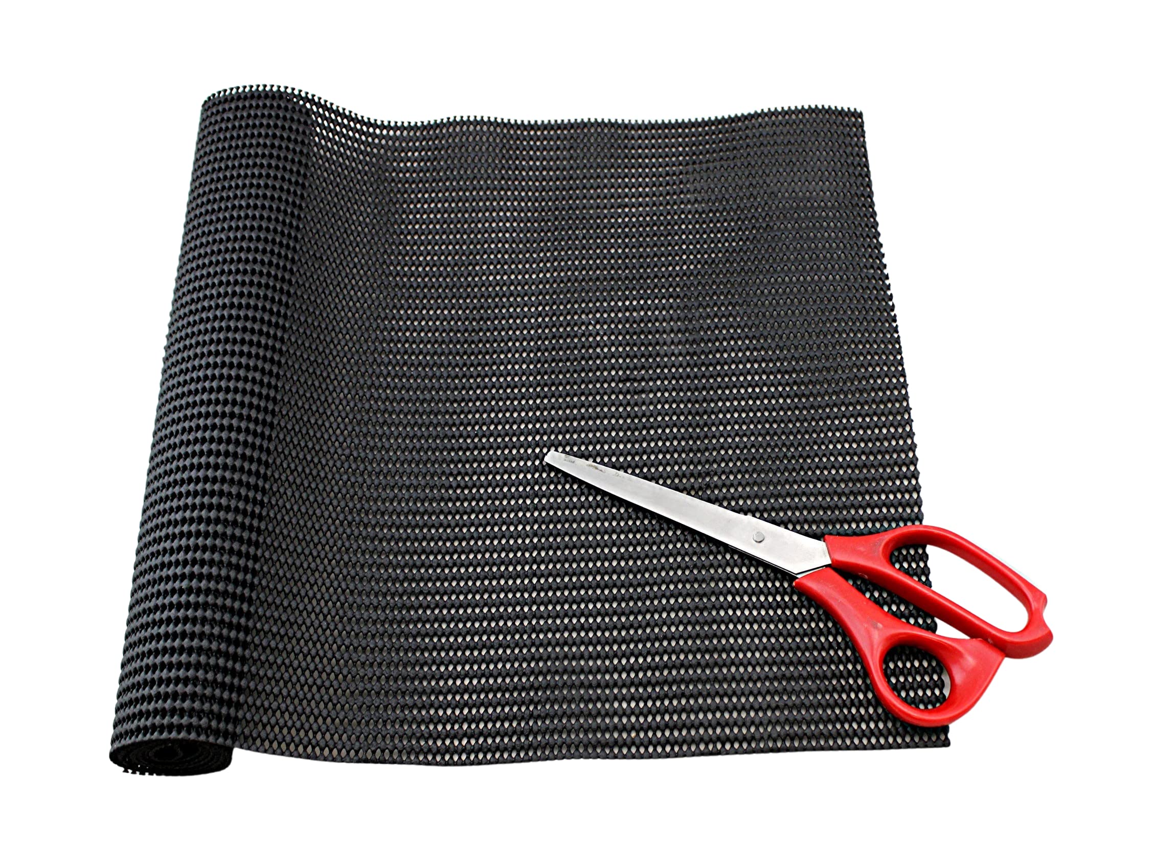 Dependable Industries inc. Essentials Anti-Slip Mat Grip Non Skid - Shelf and Drawer Liner 12" x 36" - Trim to Fit Black