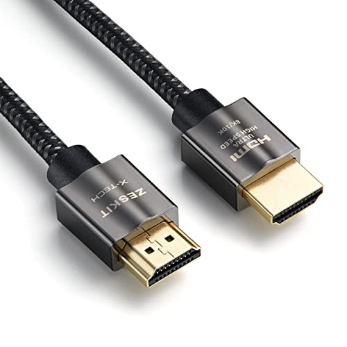 Zeskit X-Tech 48Gbps Ultra High Speed HDMI Cable 3ft, 8K60 4K120 144Hz eARC HDR HDCP 2.2 2.3 Compatible with Dolby Vision Apple TV 4K Roku Sony LG Samsung Xbox Series X RTX 3080 PS4 PS5