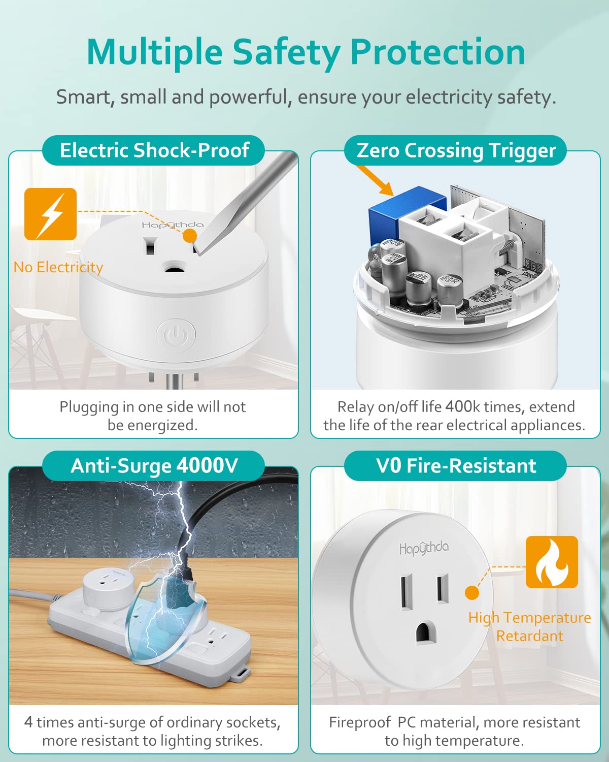 [2 Pack]HAPYTHDA Wireless Remote Control Outlet Plug, No Wiring Needed Remote Light Switches Kit, 500 Feet RF Range 275V/15A/1500W Electrical Remote Outlet for Light, Small Electrical Appliance