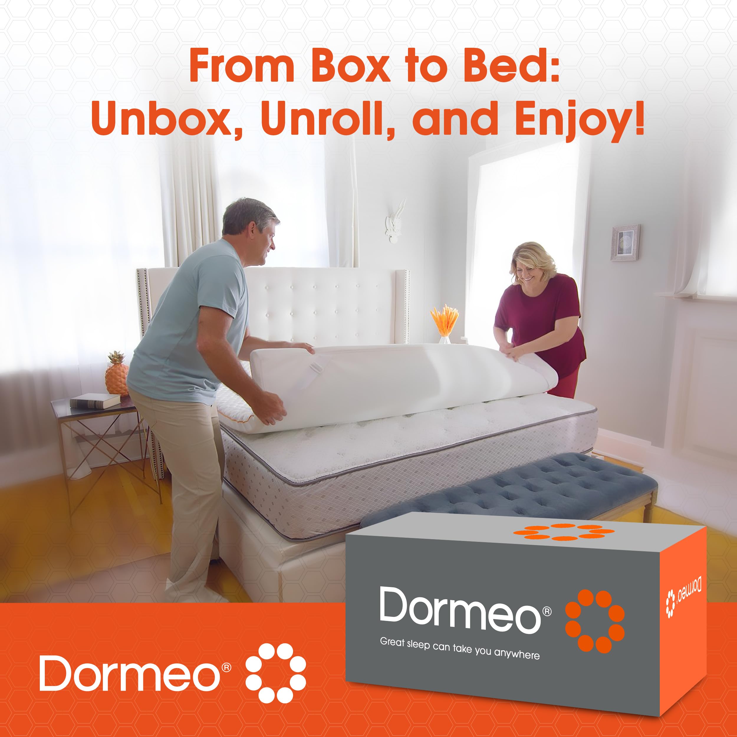 Dormeo Full Size Mattress Topper - OctaspringⓇ Technology Premium Mattress Topper, Relieving Pressure Points and Optimal Back Support - Cooling Mattress Topper with Extra Anti-Slip Bottom, 3 inch