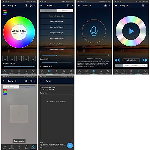 LED Controller, Bluetooth Mesh Smart RGB Controller for LED Strip Lights, More 64 LED Strip Collaborations, Dimmable Colors, Sunset Alarm Clock