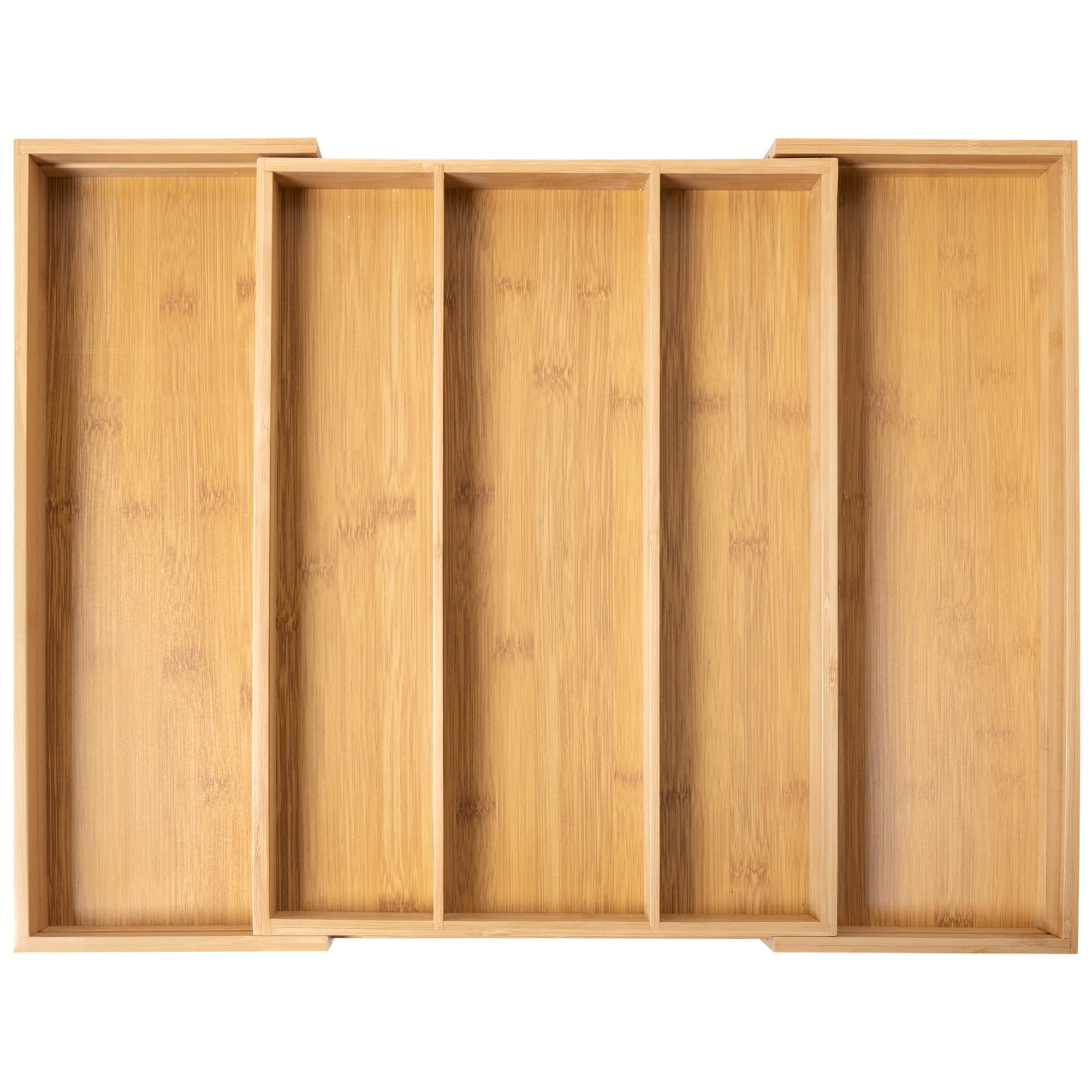 Besilord Silverware Organizer Expandable Kitchen Drawer Organizer Bambooo Utensil Organizer Silverware Tray for Drawer Flatware Cutlery Organizer