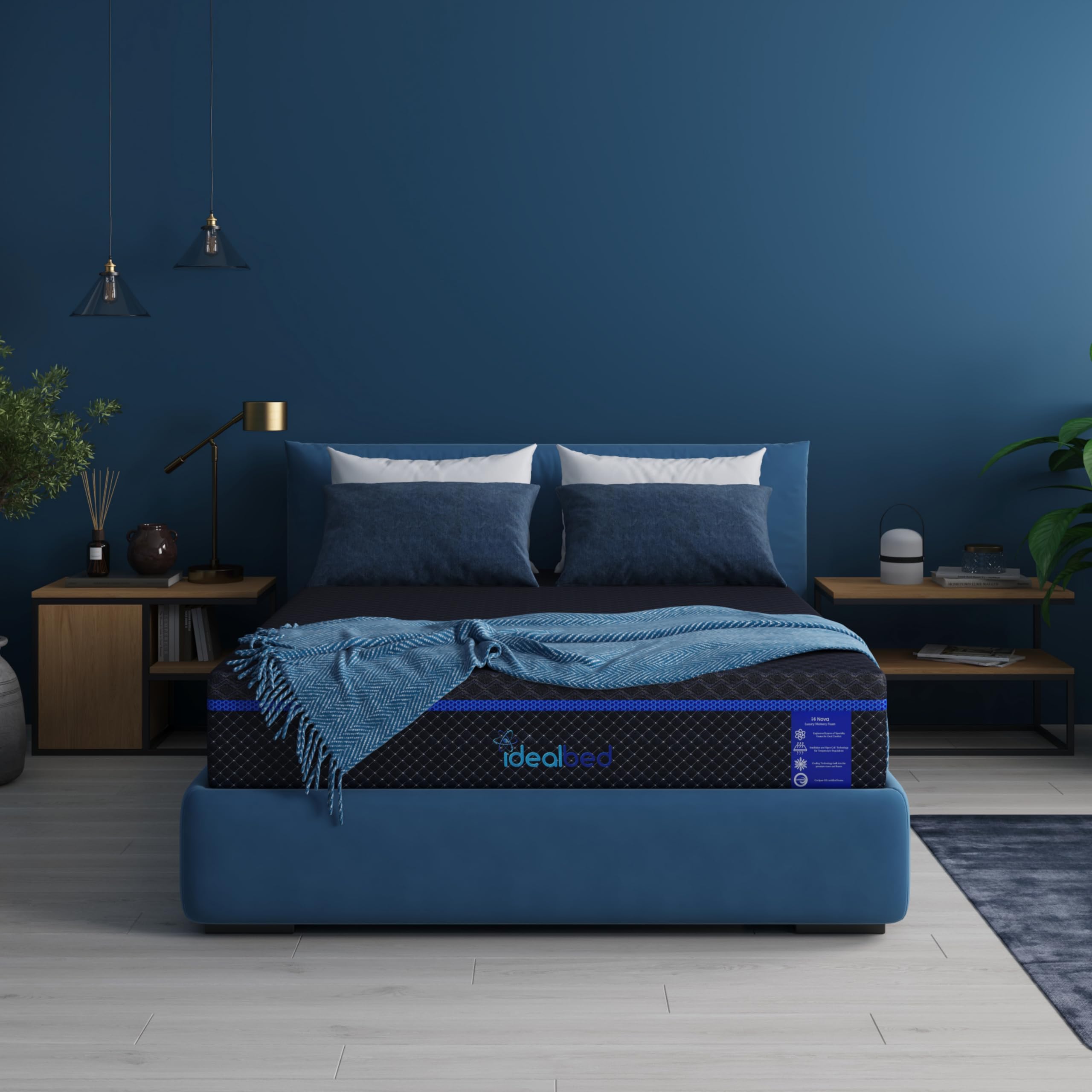 iDealBed G4 Nova Luxury Memory Foam Mattress, Back Aligning Support, Floating Pressure Relief Technology, Cooling Temperature Regulation Tech, Motion Isolation (Firm, Twin XL)