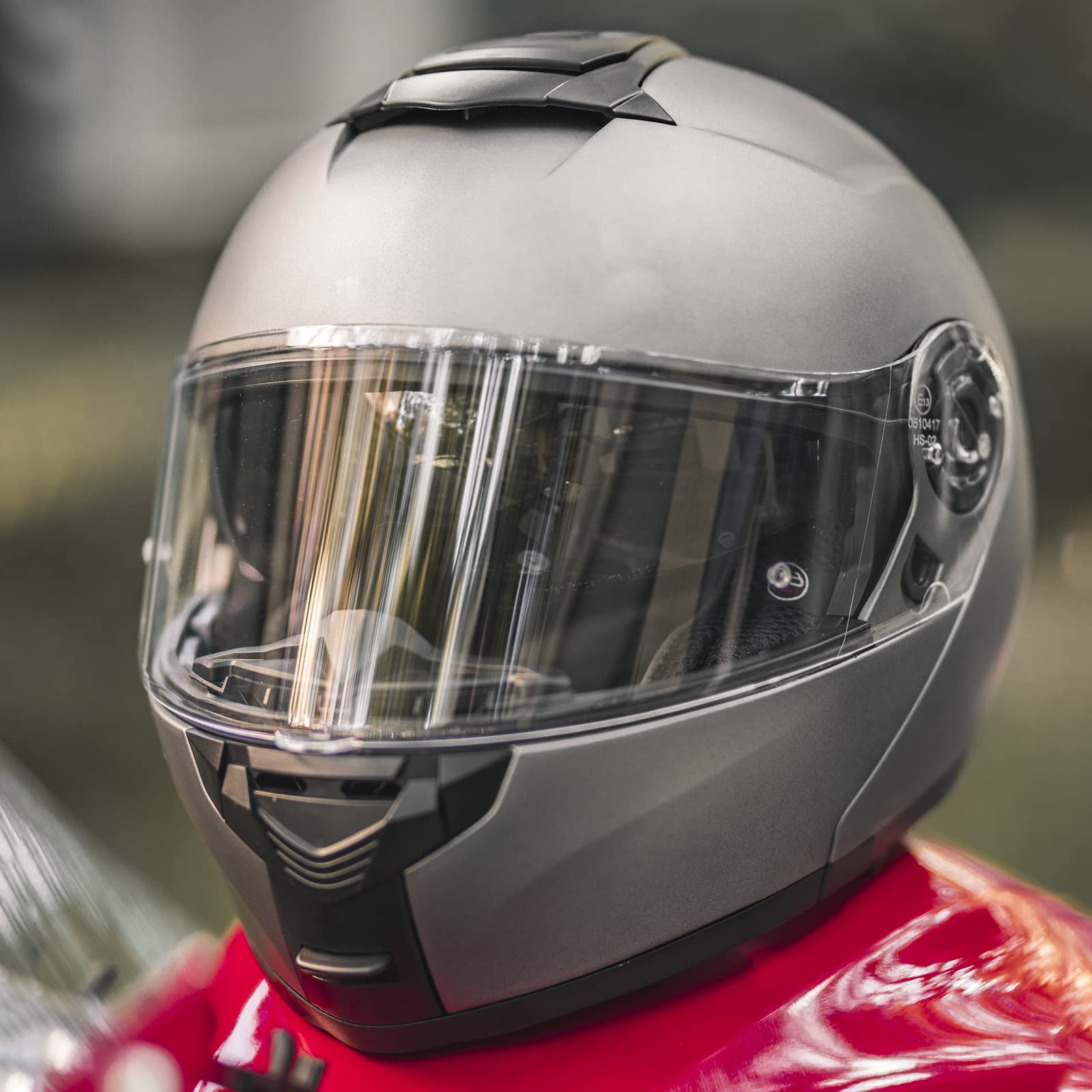 ILM Adult Motorcycle Modular Full Face Helmet Flip up Dual Visor DOT Approved Model 159(Gray,X-Large)