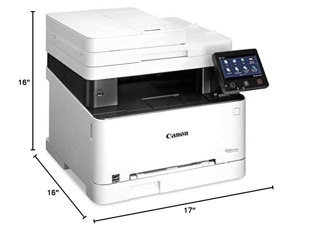 Canon imageCLASS MF644Cdw Wireless Laser All-in-One Color Printer, Print Scan Copy Fax, Automatic Duplex Document Feeder, 22 ppm, 600 x 600 dpi, Works with Alexa, Bundle with JAWFOAL Printer Cable.