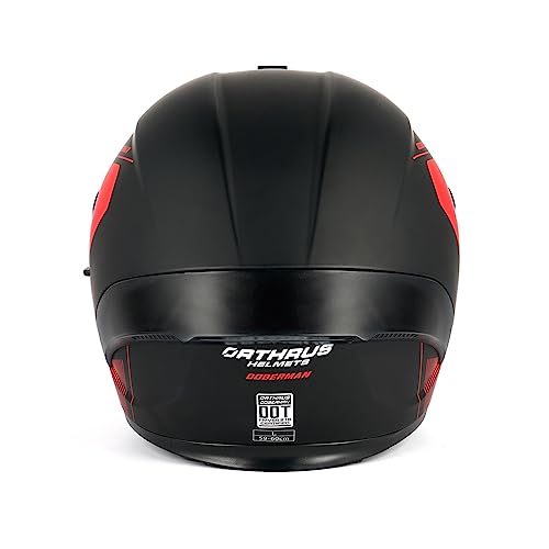 Orthrus Modular LED Full Face Motorcycle Helmet - DOT Approved, Flip-Up Dual Visor Design for Motorbikes, Street Bikes, Mopeds, Racing, Commuting - Unisex Adult
