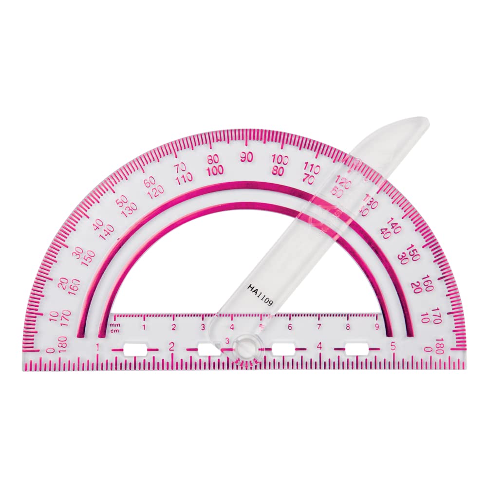 Fiskars 12-95400J Back to School Supplies, Protractor Swing Arm Clear, Color Received May Vary