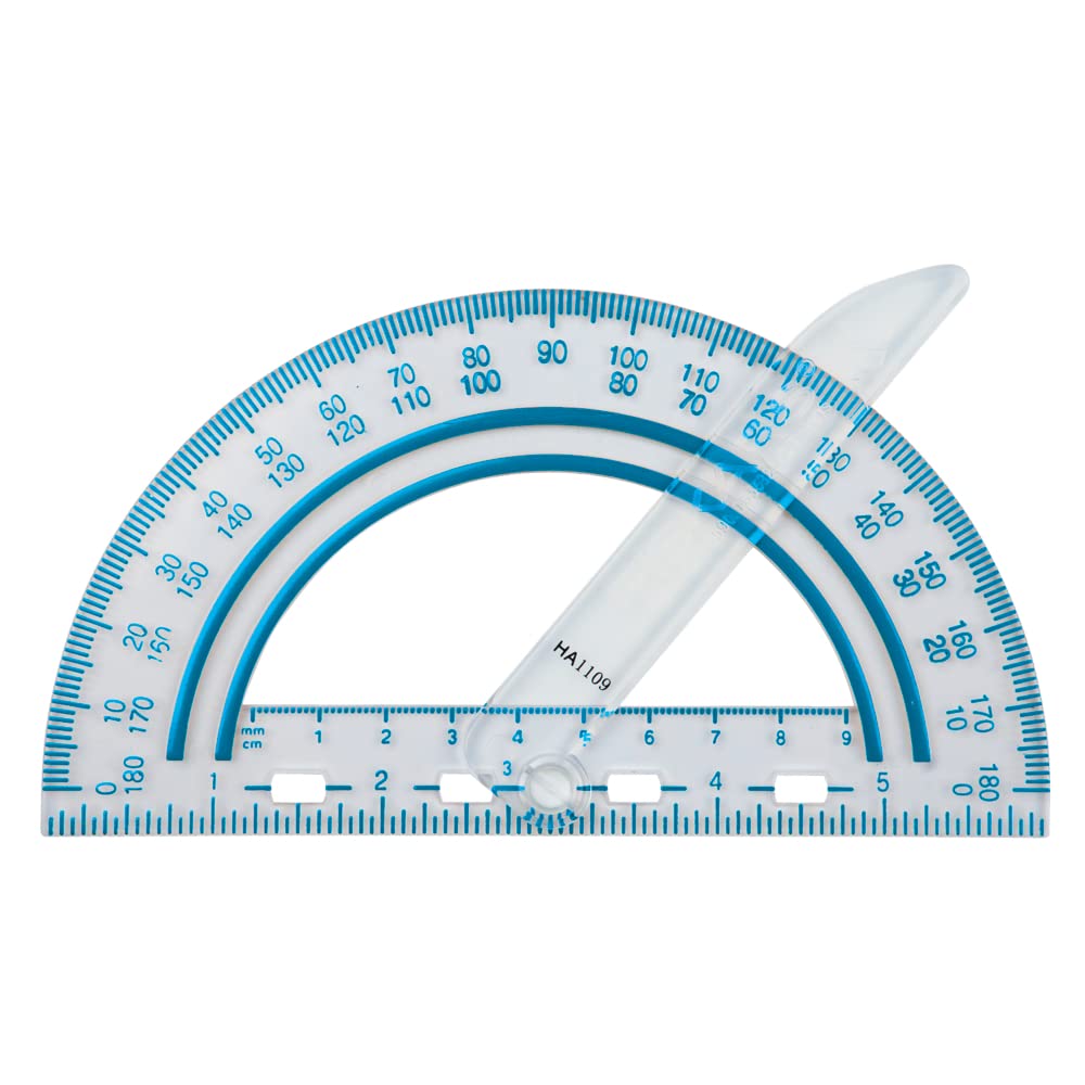 Fiskars 12-95400J Back to School Supplies, Protractor Swing Arm Clear, Color Received May Vary