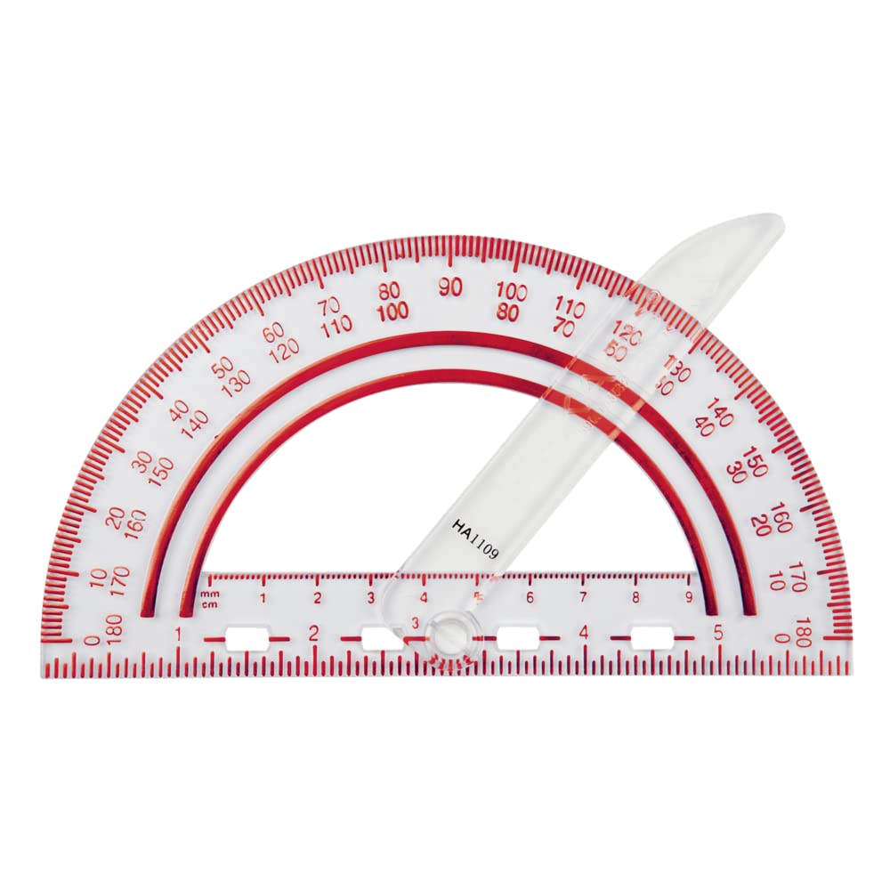 Fiskars 12-95400J Back to School Supplies, Protractor Swing Arm Clear, Color Received May Vary