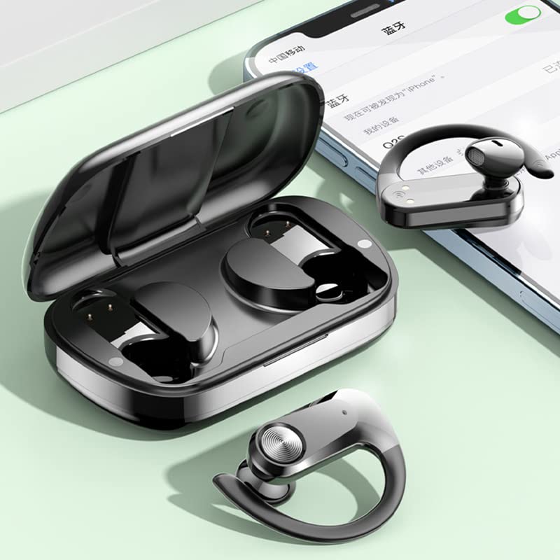 BRAIYV Bluetooth Headphones Wireless Earbuds Sports Over-Ear Bluetooth 5.3 Ear Buds Wireless Headphones for Workout Waterproof Bluetooth LED Power Display,Black