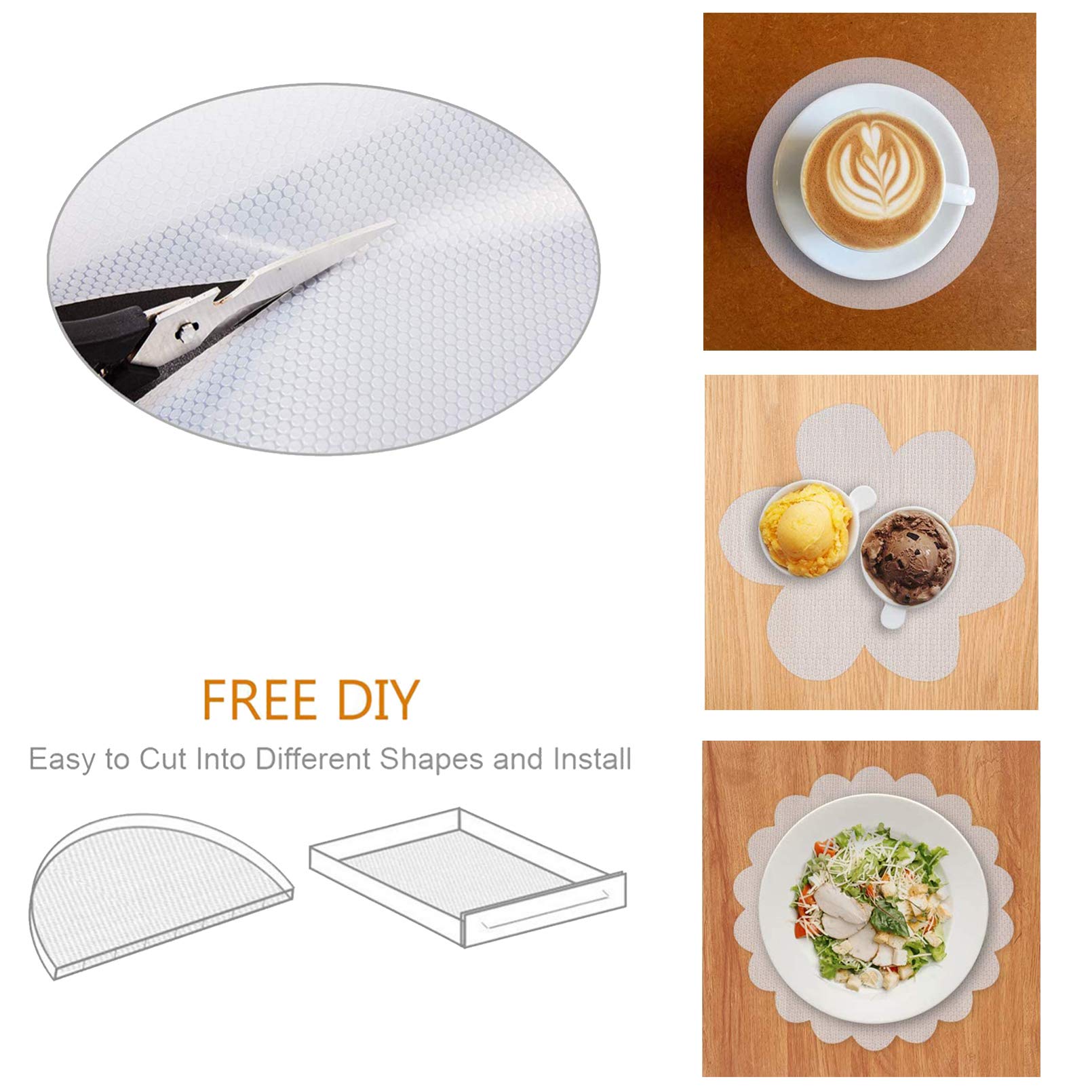 6 Pcs Shelf Mats Washable Fridge Mats Liners Waterproof Fridge Pads Mat Shelves Drawer Table Mats Refrigerator Liners for Shelves (Blue / Transparent / Pink)