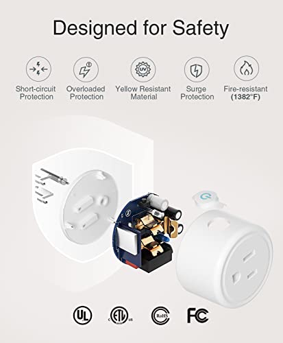 GHome Smart Plug Outlet Extender and Smart Mini Smart Plug Bundle | Compatible with Alexa Google Home | Remote Control with Timer Function