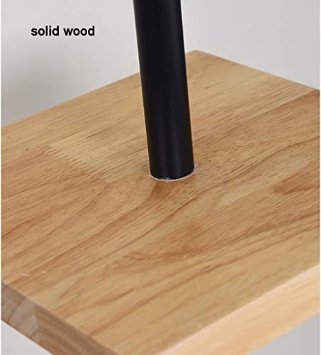 Energy Saving Tall Lamp Creative Floor Lamp 2 Shelves Solid Wood Bookshelf Light with Remote Standing Lamps Rustic Floor Light Bedroom Pole Lamp Stable