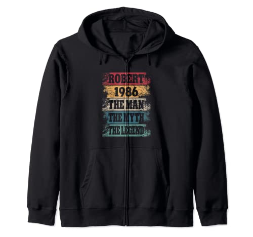 Robert 1986 36 Years Funny 36th Birthday Decorations Party Zip Hoodie
