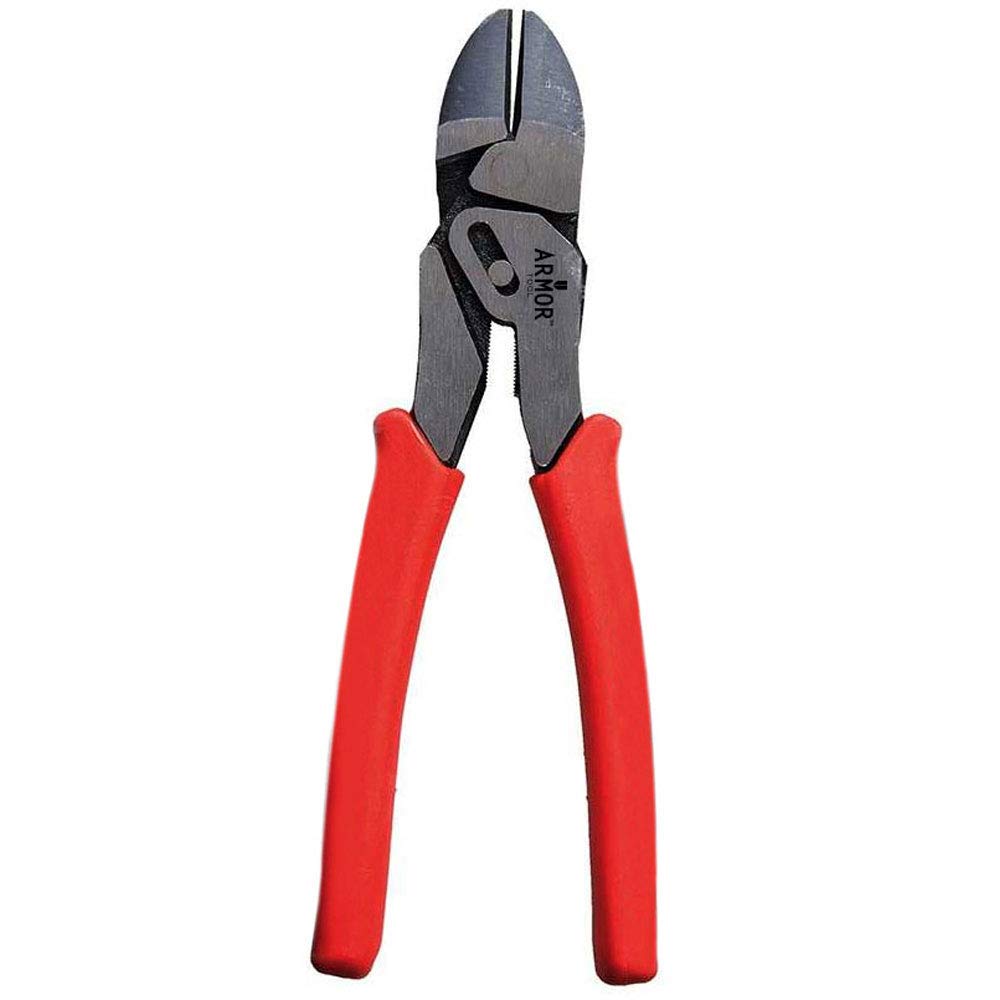 ARMOR TOOL Cutting Pliers - 8" MaxForce Compound Leverage Pliers with Forged Steel Body & Comfortable Grips - CPL-SC