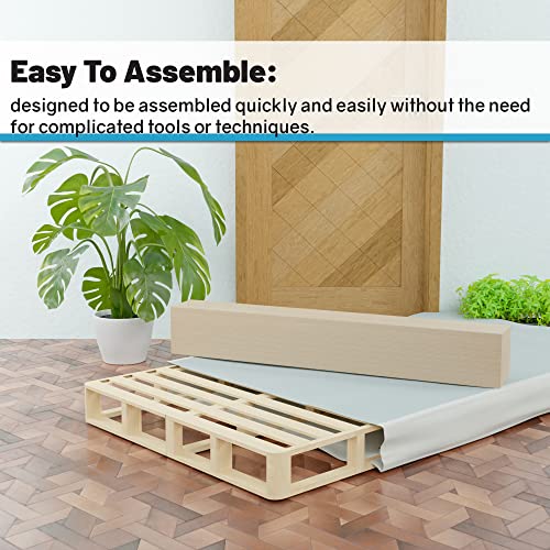 Greaton 4.5-Inch Full XL Box Spring/Foundation-Easy Simple Assembly, Durable Strong Wood Structure for Pressure Relief, Mattress Support System, Compact Size for Tight Spaces, White