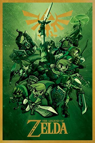 Pyramid America Laminated The Legend of Zelda Nintendo Video Game Poster Dry Erase Sign 24x36